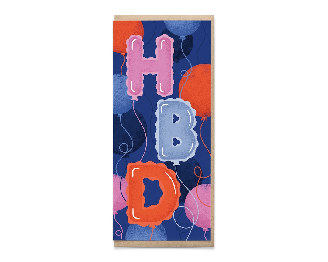 HBD Greeting Card - Illustrated | Happy Birthday | Balloons | Love and ...