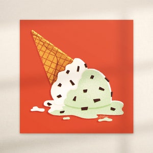 Ice Cream Spill Art Print Wall Art Home Decor Kitchen - Etsy