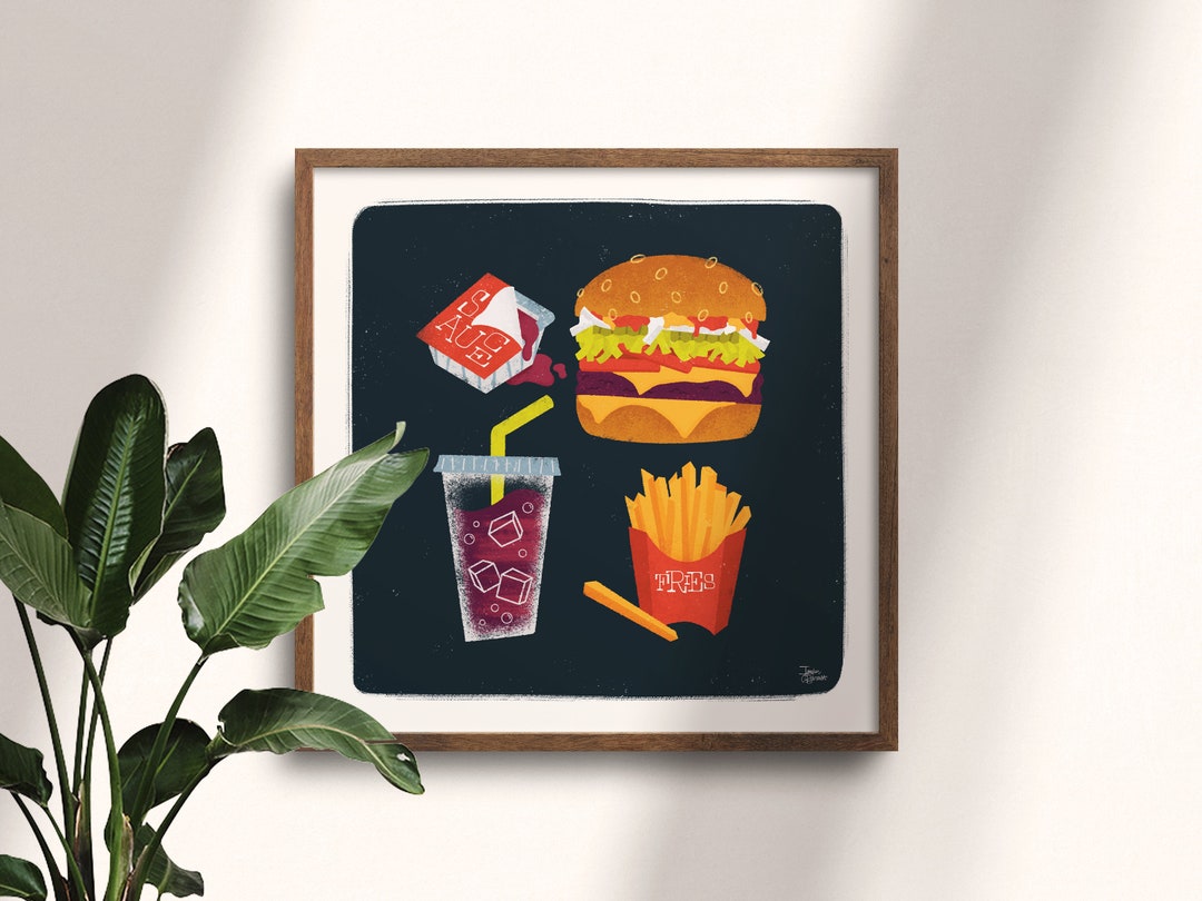 Digital Download | Fast Food - Art Print | Printable Wall Art | Home ...