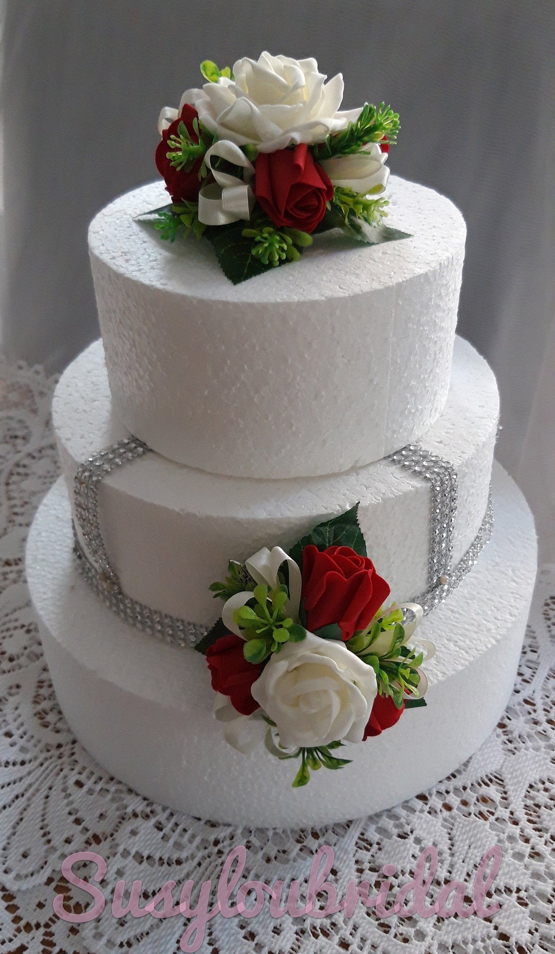 Cake Flower Topper and Side ,wedding, Anniversary, Birthday in Red ...