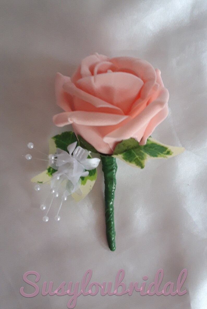 Rose Buttonholes in Various Colours- Single Rose Ideal for All Your ...