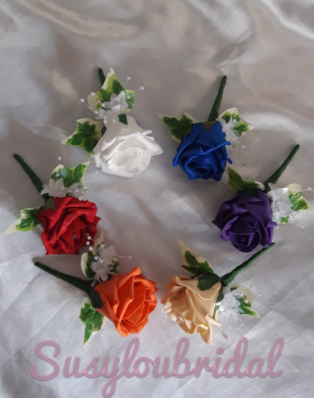 Rose Buttonholes in Various Colours- Single Rose Ideal for All Your ...