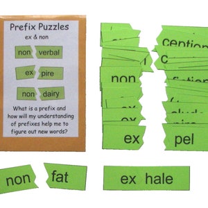 Educational Literacy Center Learning Resource Game Prefix Puzzles Ex ...