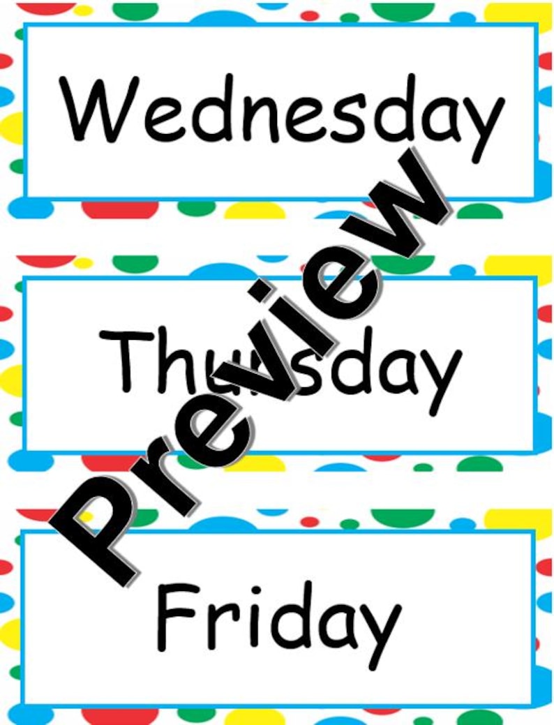 Days of the Week Bulletin Board Digital Download Teacher Made Classroom ...
