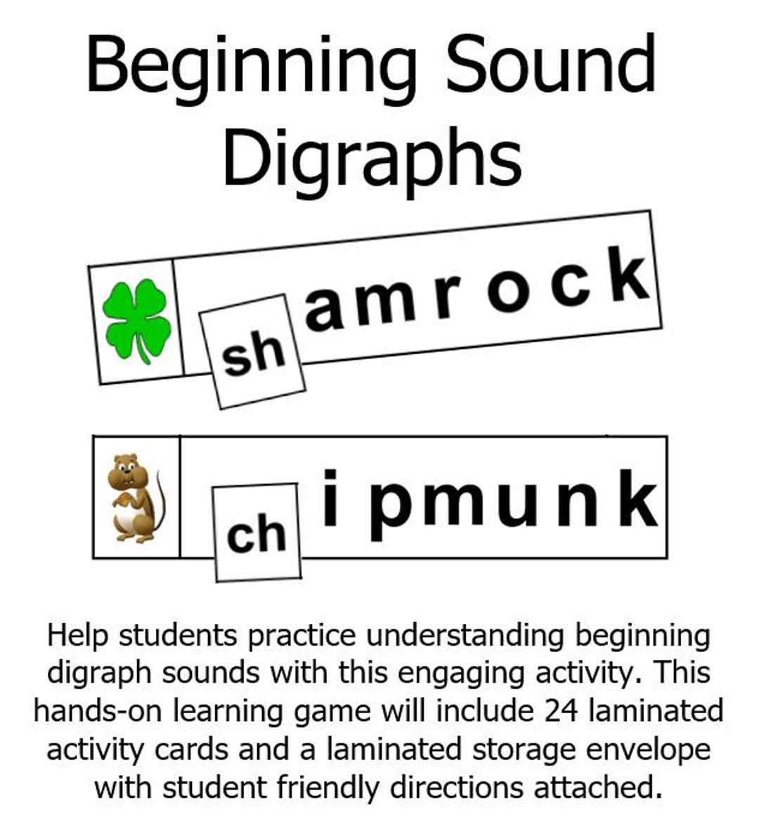 Beginning Sound Digraphs Phonics Activity Classroom Homeschool Literacy ...