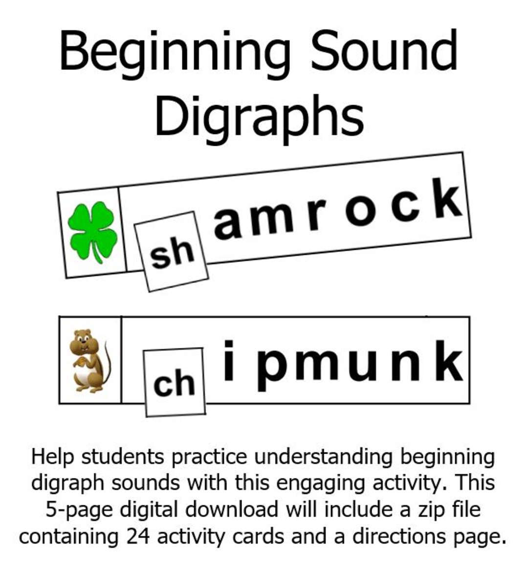 Digraph Sounds Digital Download Phonics Activity Teacher Made Resource ...