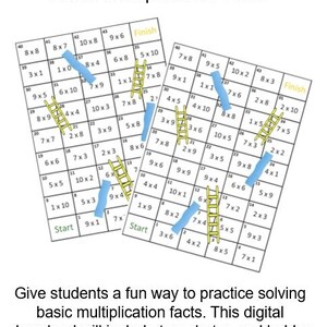 Digital Download Math Activity Resource Game Chutes & Ladders Basic ...