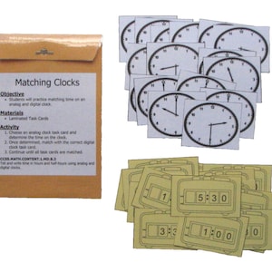 Educational Math Center Resource Game Time Hour & Half-hour Clock ...
