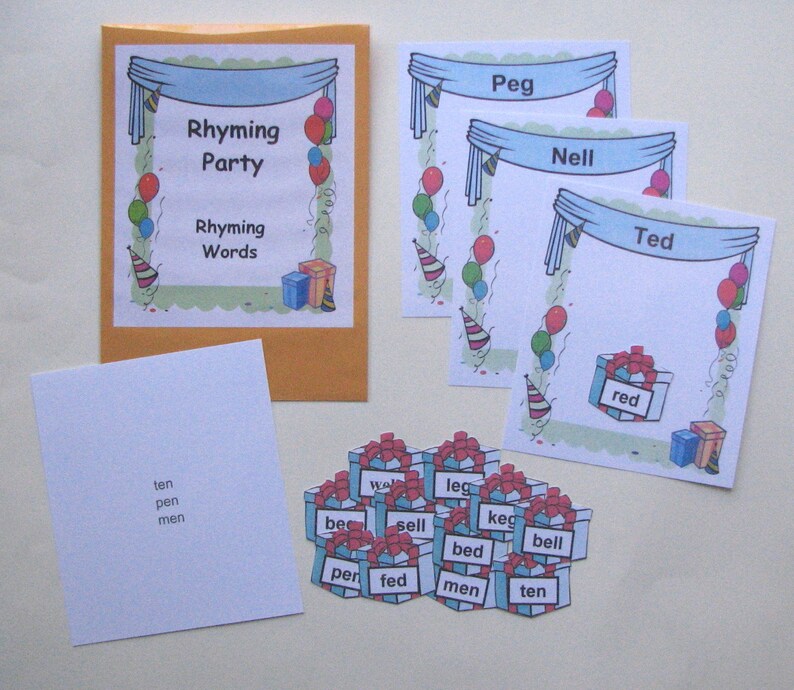 Teacher Made Literacy Center Educational Learning Resource Game Rhyming ...