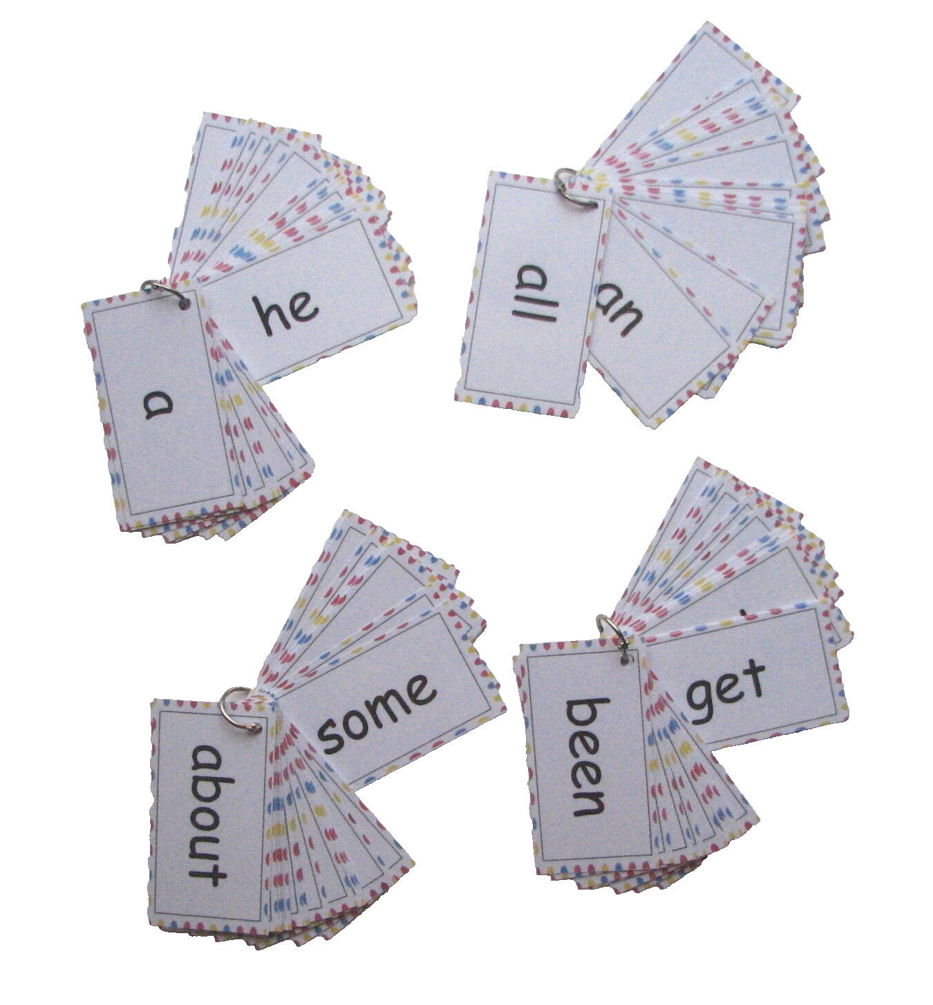 4 Educational Learning Literacy Resource Fry Words Flash Card Rings ...