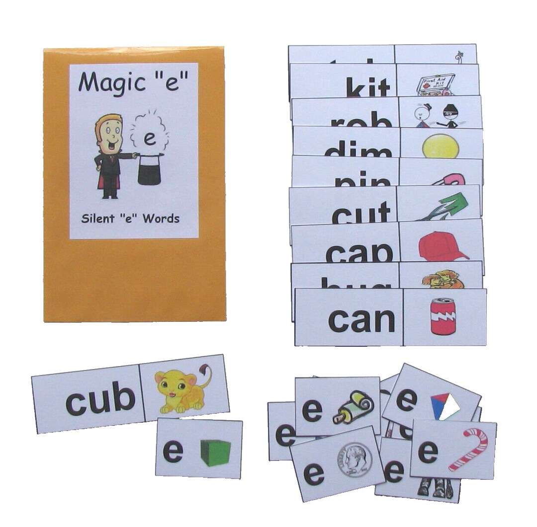 Educational Literacy Center Learning Resource Game Silent E Words - Etsy