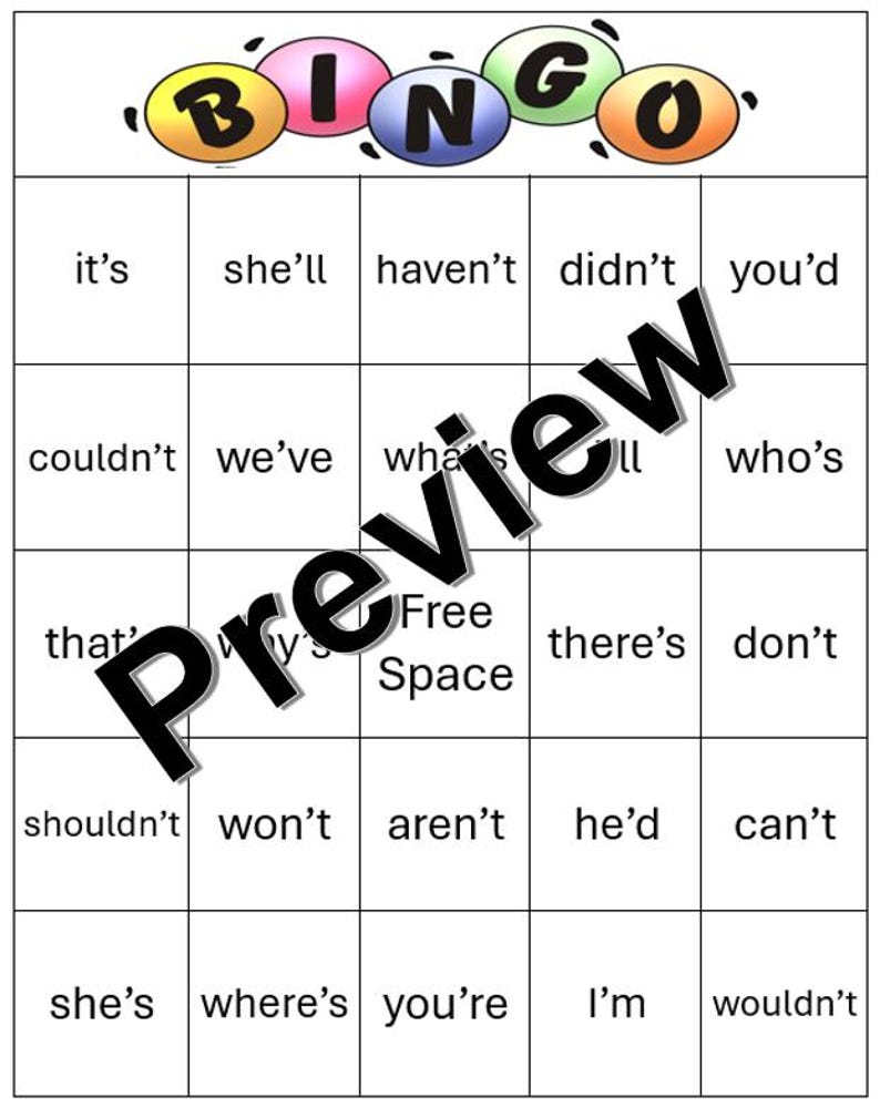 Contractions Digital Download Activity Teacher Made Learning Resource ...