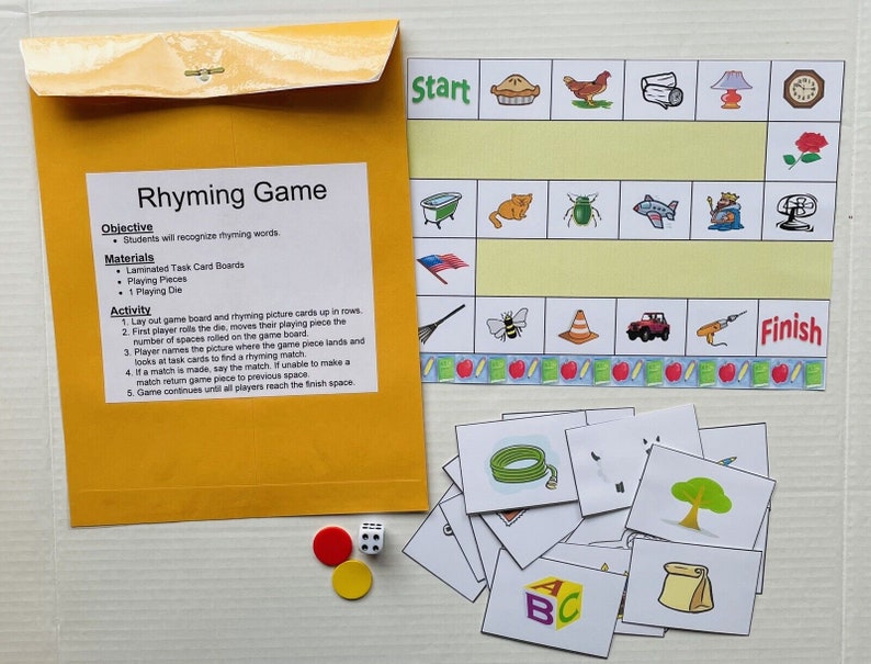 Teacher Made Literacy Center Phonological Awareness Resource Rhyming ...