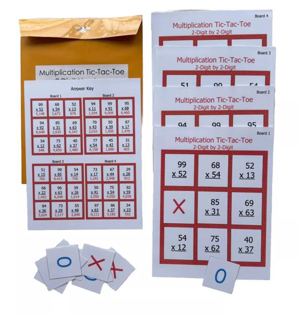 Teacher Made Math Center Learning Activity Classroom Homeschool 2 Digit ...