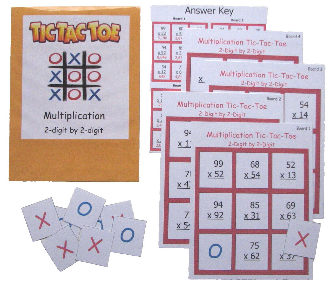 Teacher Made Math Center Learning Activity Game Multiplication Tic-tac ...