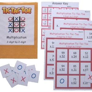 Teacher Made Math Center Learning Activity Game Multiplication Tic-tac ...