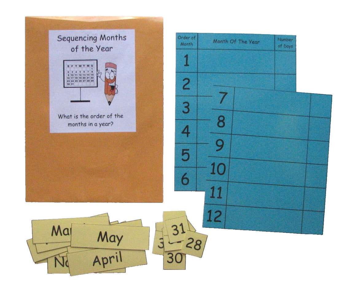 Teacher Made Center Educational Resource Game Sequencing Months of the ...