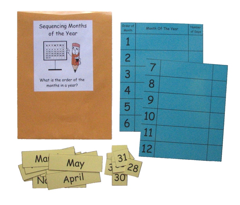 Teacher Made Center Educational Resource Game Sequencing Months of the ...