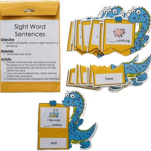Education Literacy Center Activity Resource Game Sight Word Sentence ...