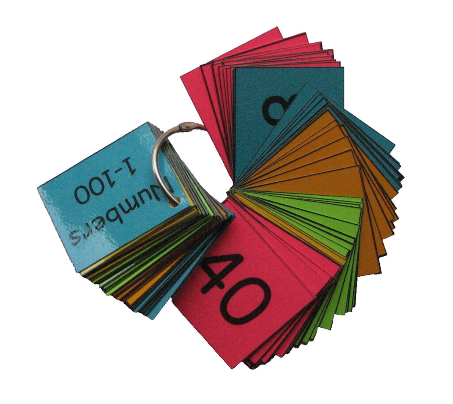 Teacher Made Math Educational Learning Resource Numbers Flash Card Ring ...