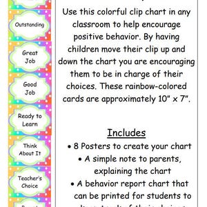 Elementary Resource Classroom Management Behavior Clip Chart Digital ...