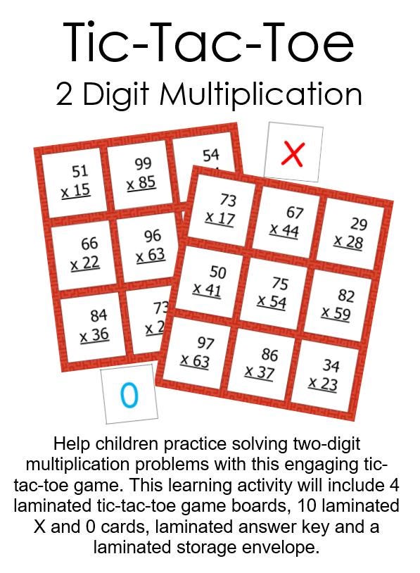 Teacher Made Math Center Learning Activity Classroom Homeschool 2 Digit ...