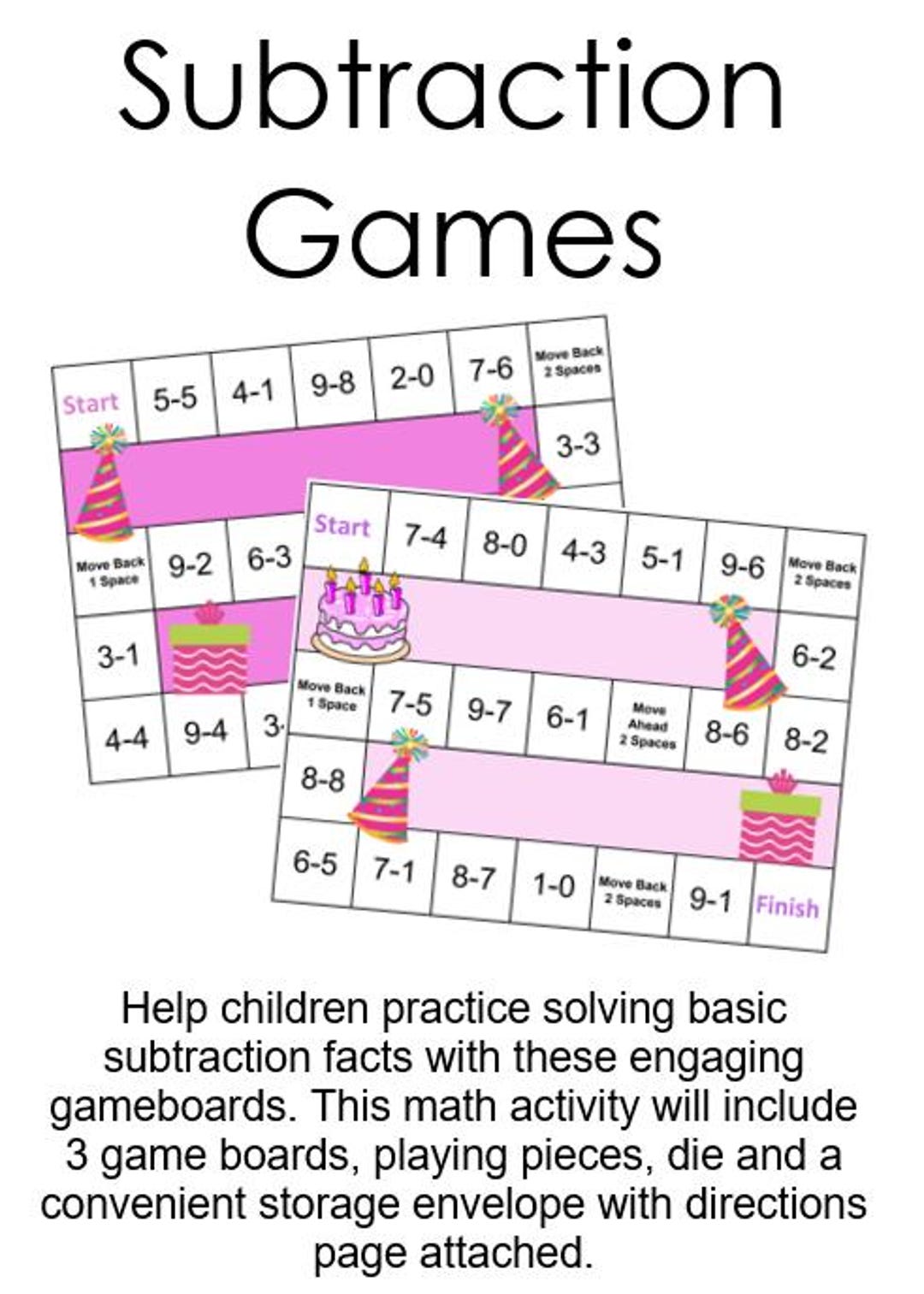 Basic Subtraction Facts Teacher Made Math Games Learning Resource ...