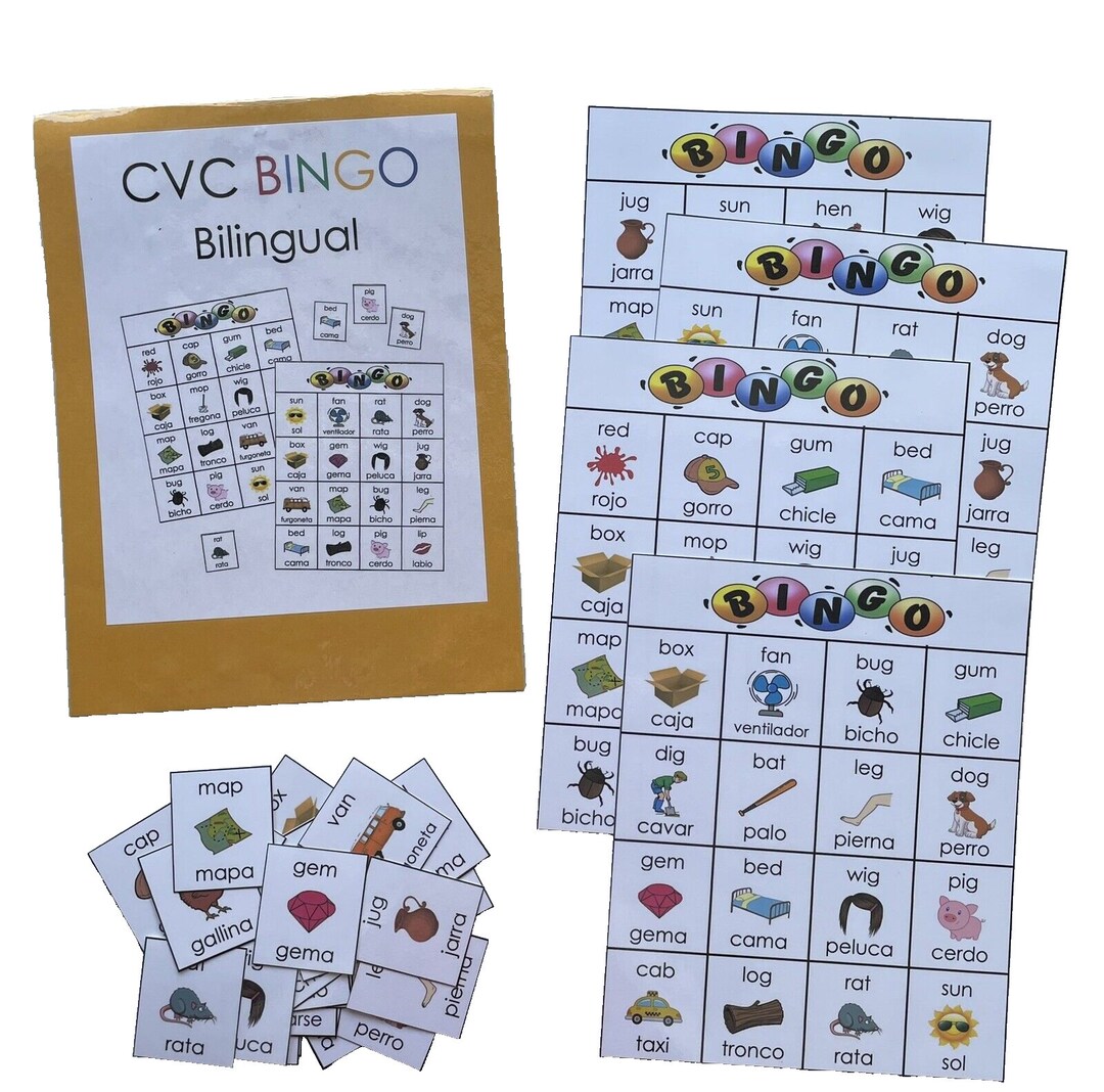 Teacher Made Phonics Learning Resource Game CVC BINGO Bilingual Spanish ...