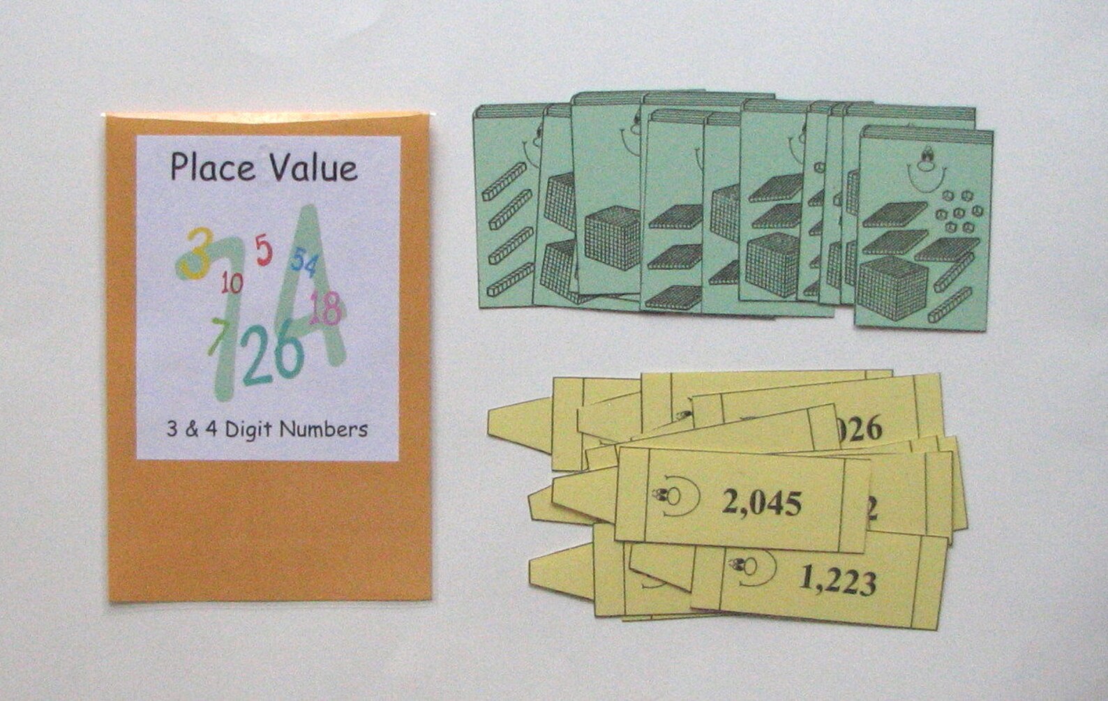 Teacher Made Math Center Learning Resource Game Place Value 3 & 4 Digit ...