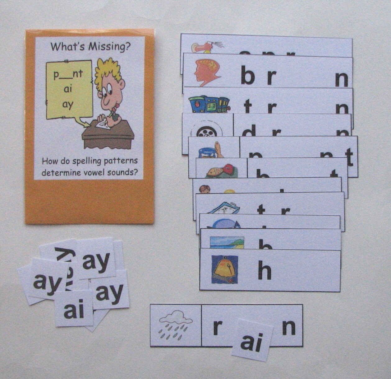 Educational Literacy Center Resource Game Long Vowel Patterns Ai & Ay ...