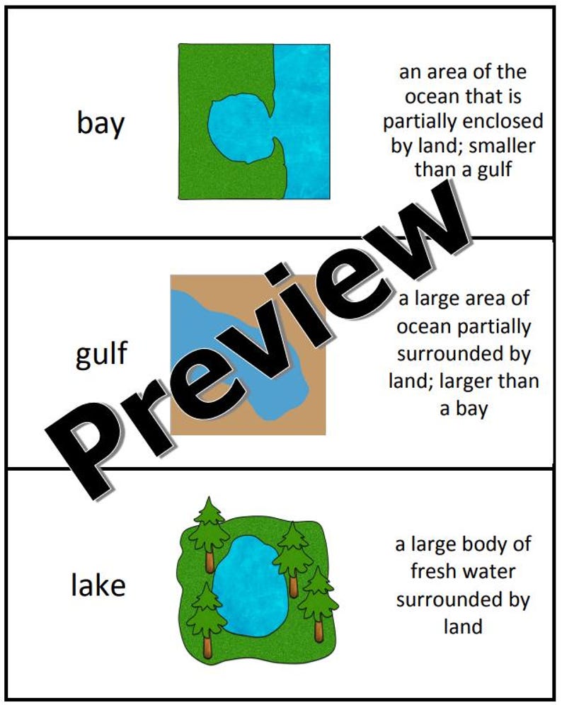 Landform Puzzles Digital Download Learning Center Activity Homeschool ...