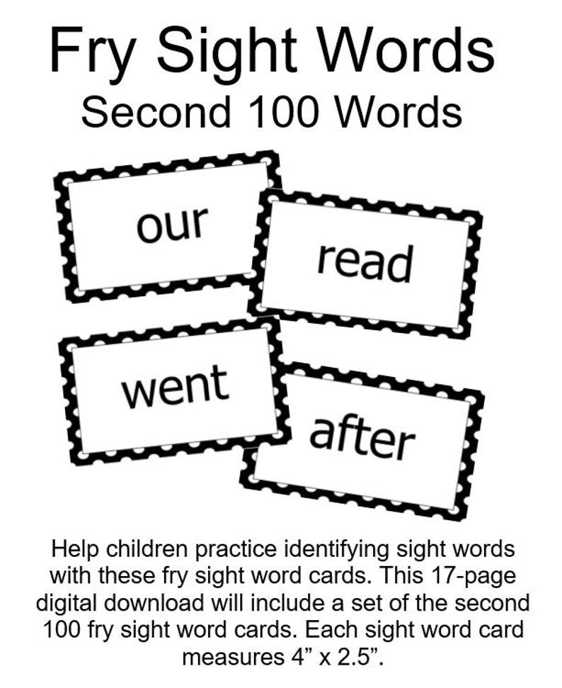 Sight Word Flashcards Digital Download Teacher Made Phonics Activity ...