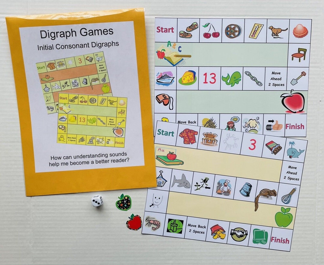 Teacher Made Literacy Center Learning Resource Initial Digraphs 2 ...