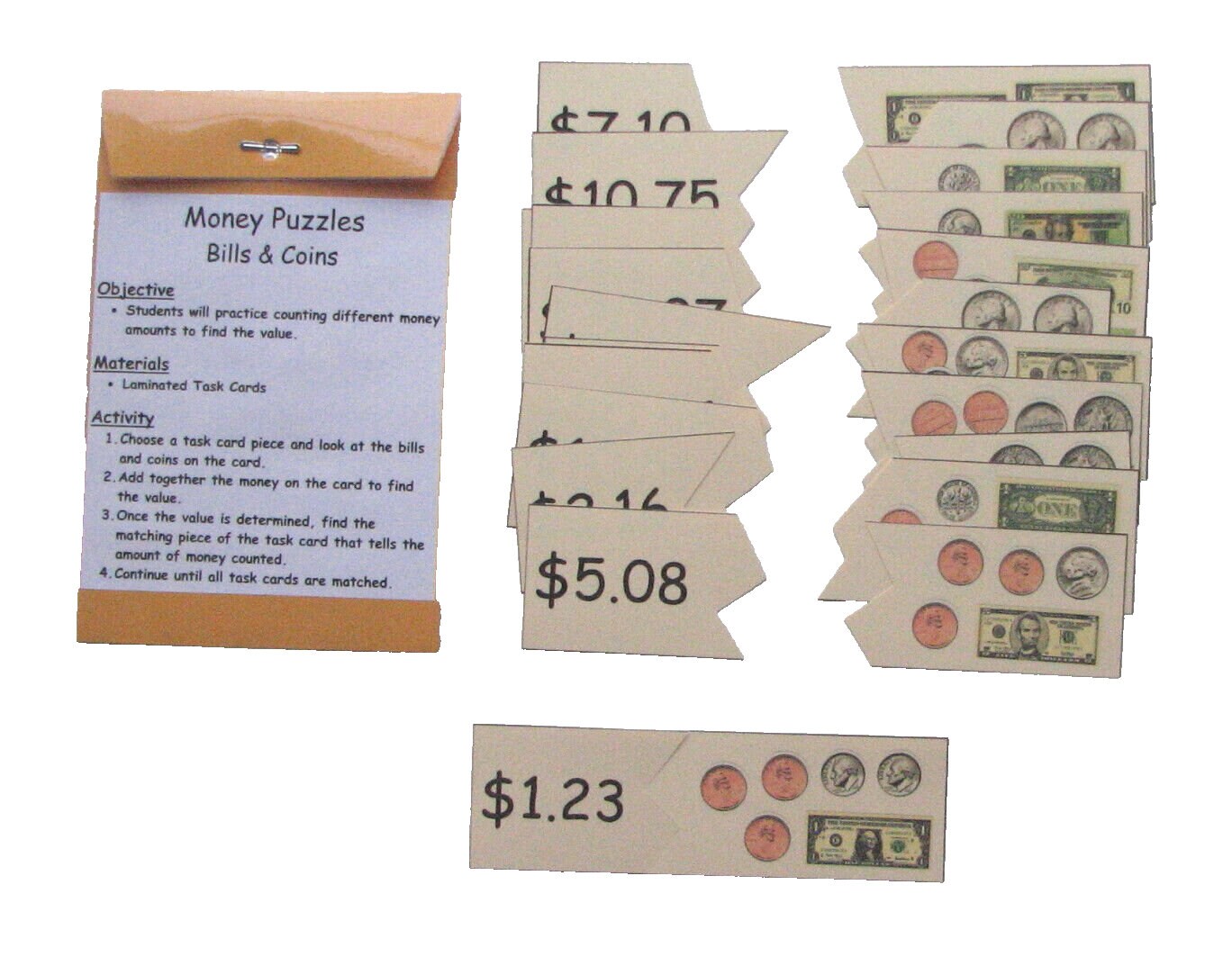 Educational Math Center Resource Game Money Puzzles Counting Coins ...
