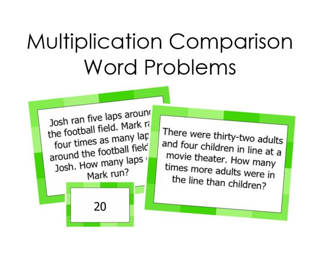 Multiplication Comparision Word Problems Digital Download Resource ...