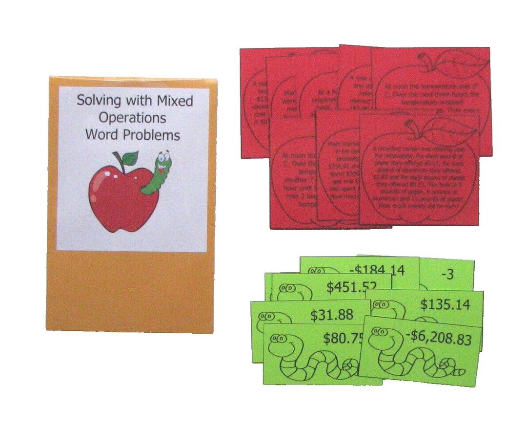 Educational Math Center Resource Game Solving Word Problems Mixed ...
