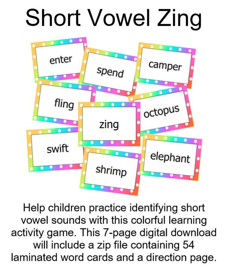 Identifying Short Vowel Sounds Digital Download Teacher Made Phonics ...