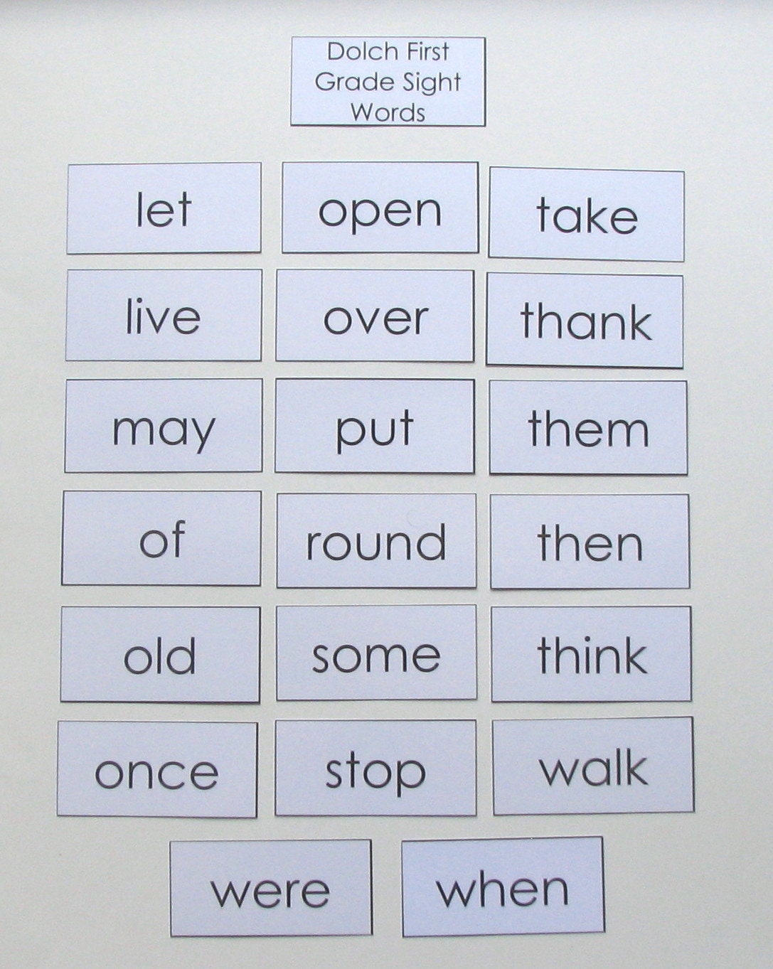Educational Learning Resource Dolch First Grade Sight Word Flashcards ...