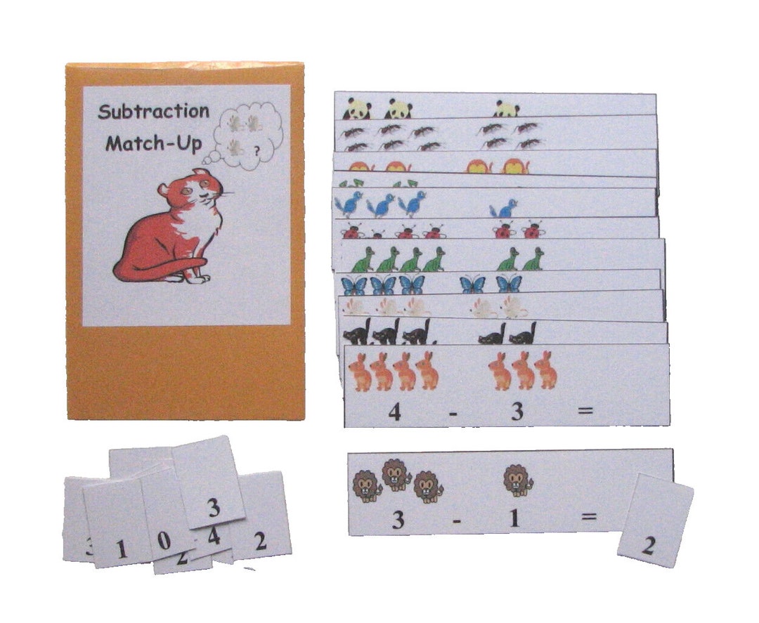 Educational Math Center Learning Resource Game Early Subtraction - Etsy