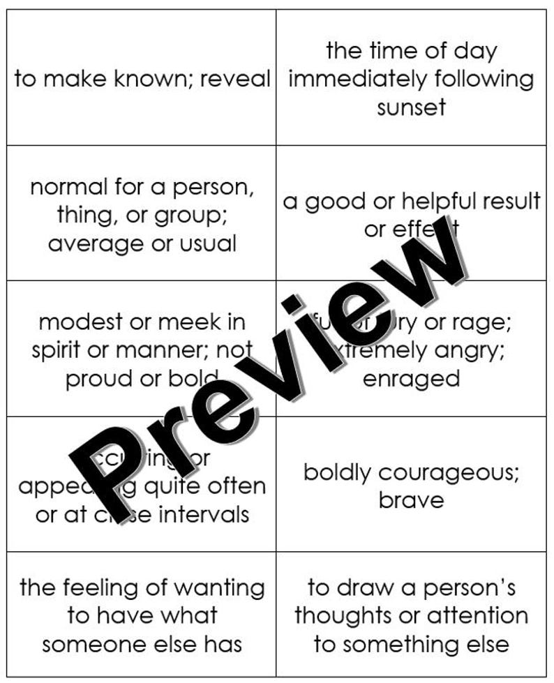 4th Grade Vocabulary Digital Download Teacher Made Literacy Activity ...