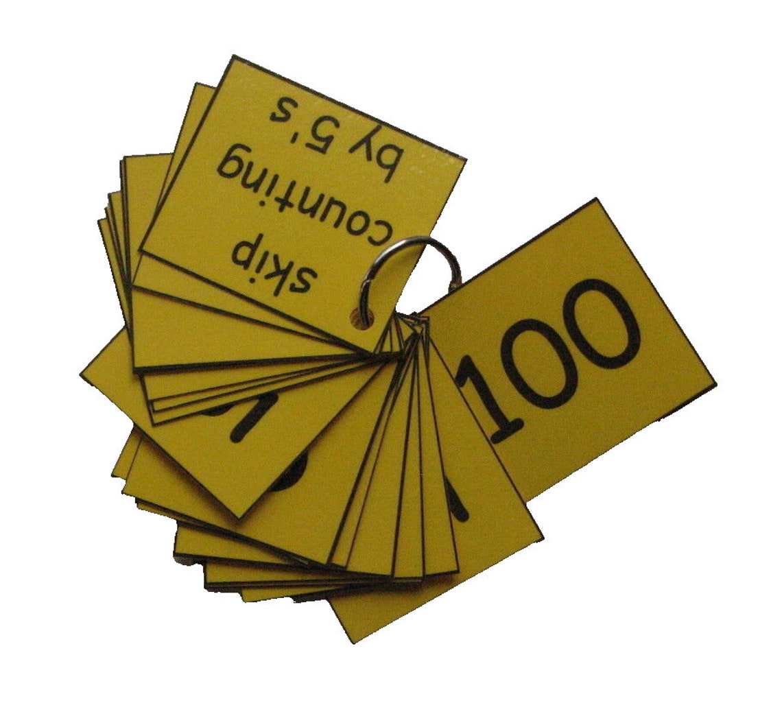 Educational Learning Math Resource Skip Counting Facts Flash Card Rings ...