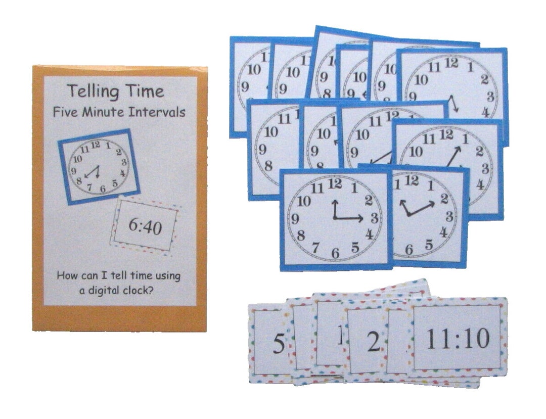 Educational Math Center Learning Game Telling Time Five Minute ...