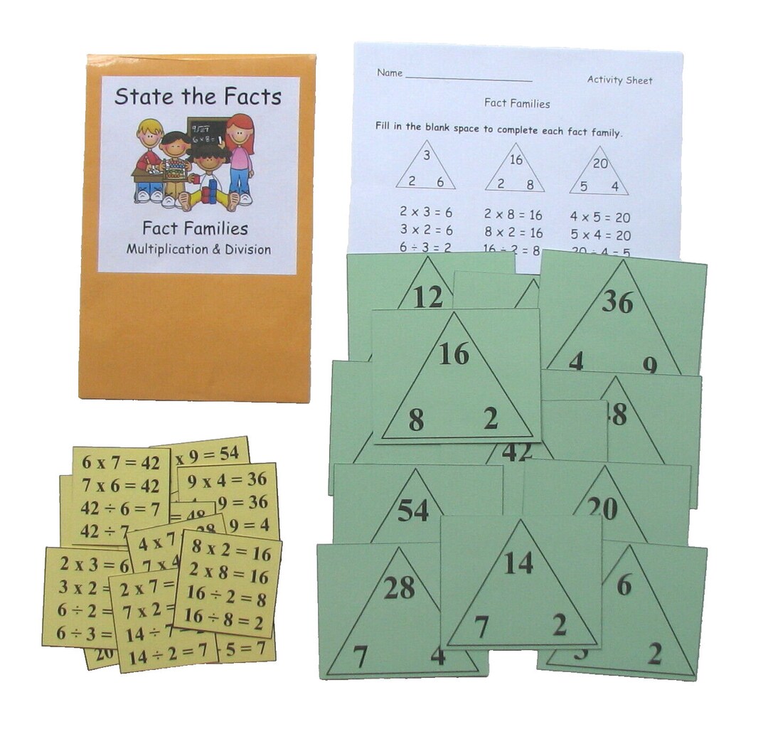 Educational Math Center Resource Game Fact Families Multiplication ...