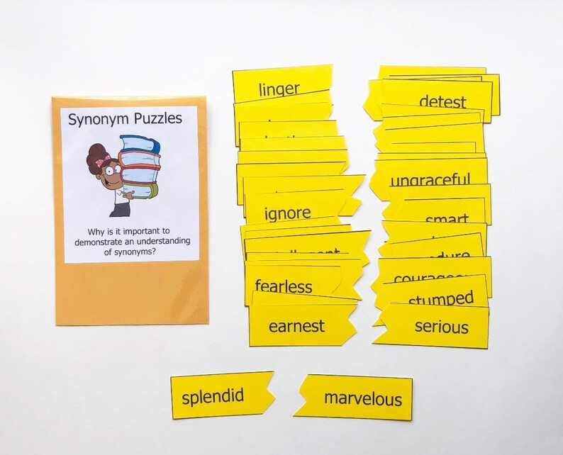 Educational Literacy Center Activity Learning Resource Game Synonym ...