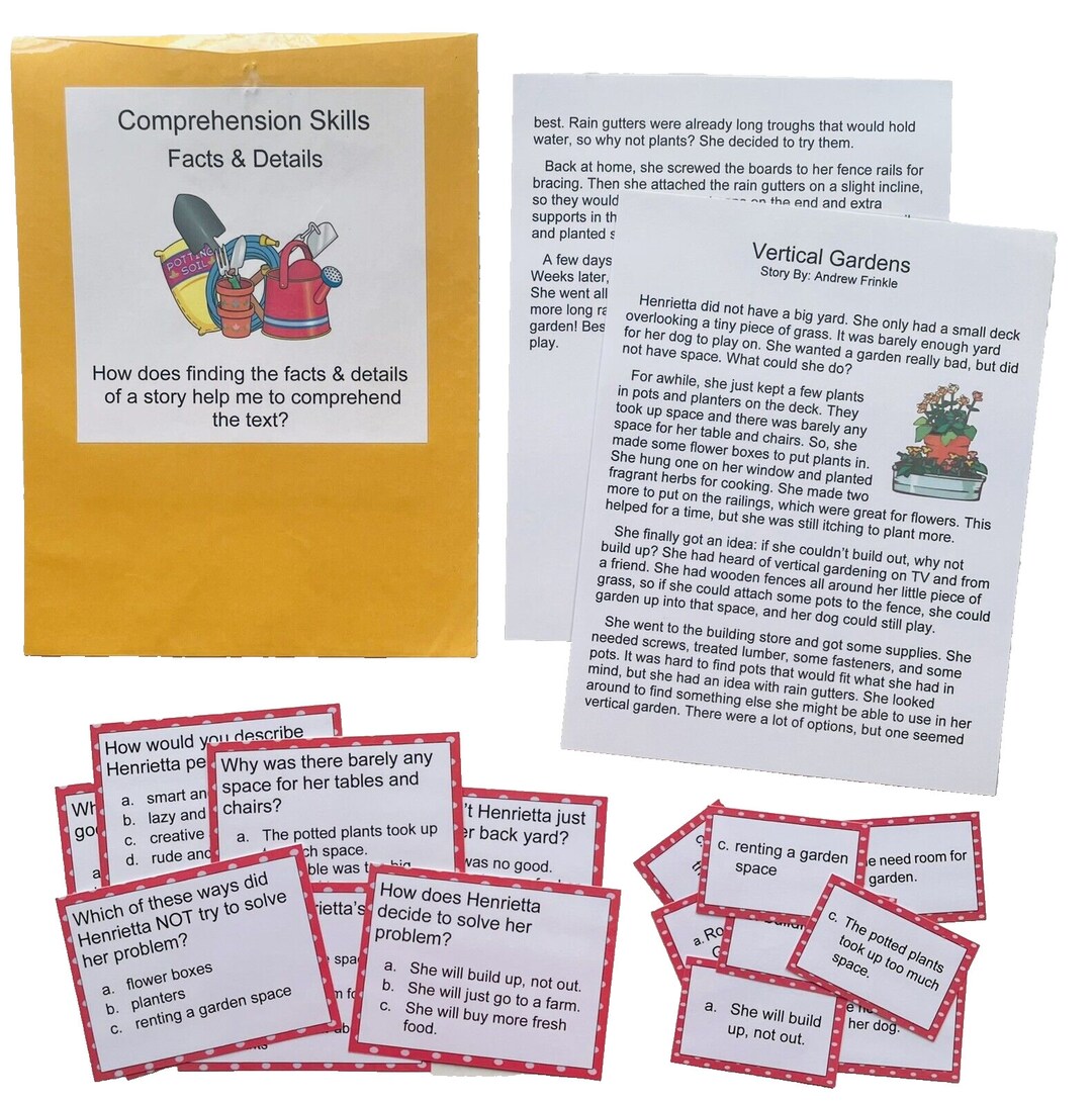 Reading Center Comprehension Literacy Activity Recalling Facts ...
