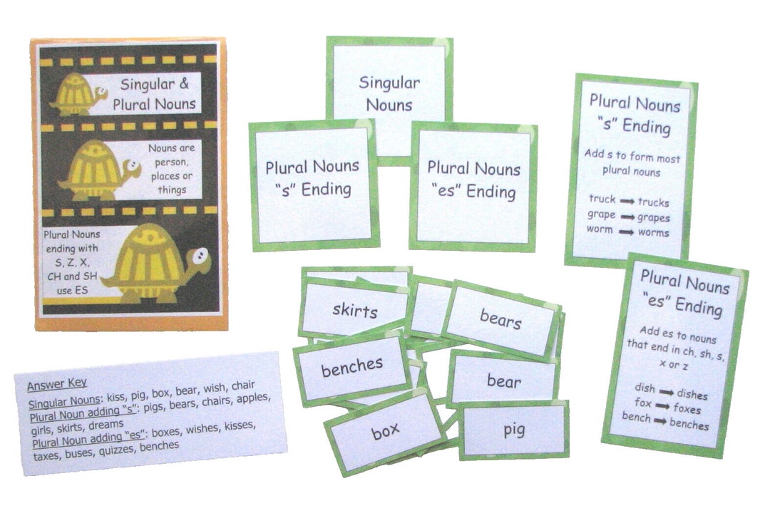 Educational Literacy Center Learning Resource Game Singular Plural ...