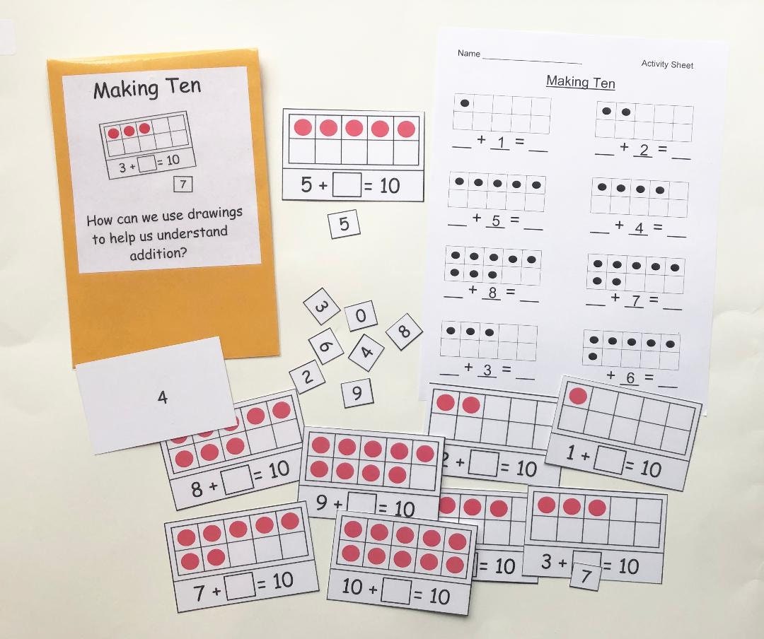 Educational Math Center Learning Resource Game Making Ten - Etsy