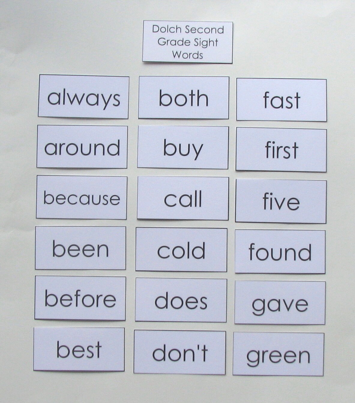 Educational Literacy Learning Resource Dolch Second Grade Sight Word ...