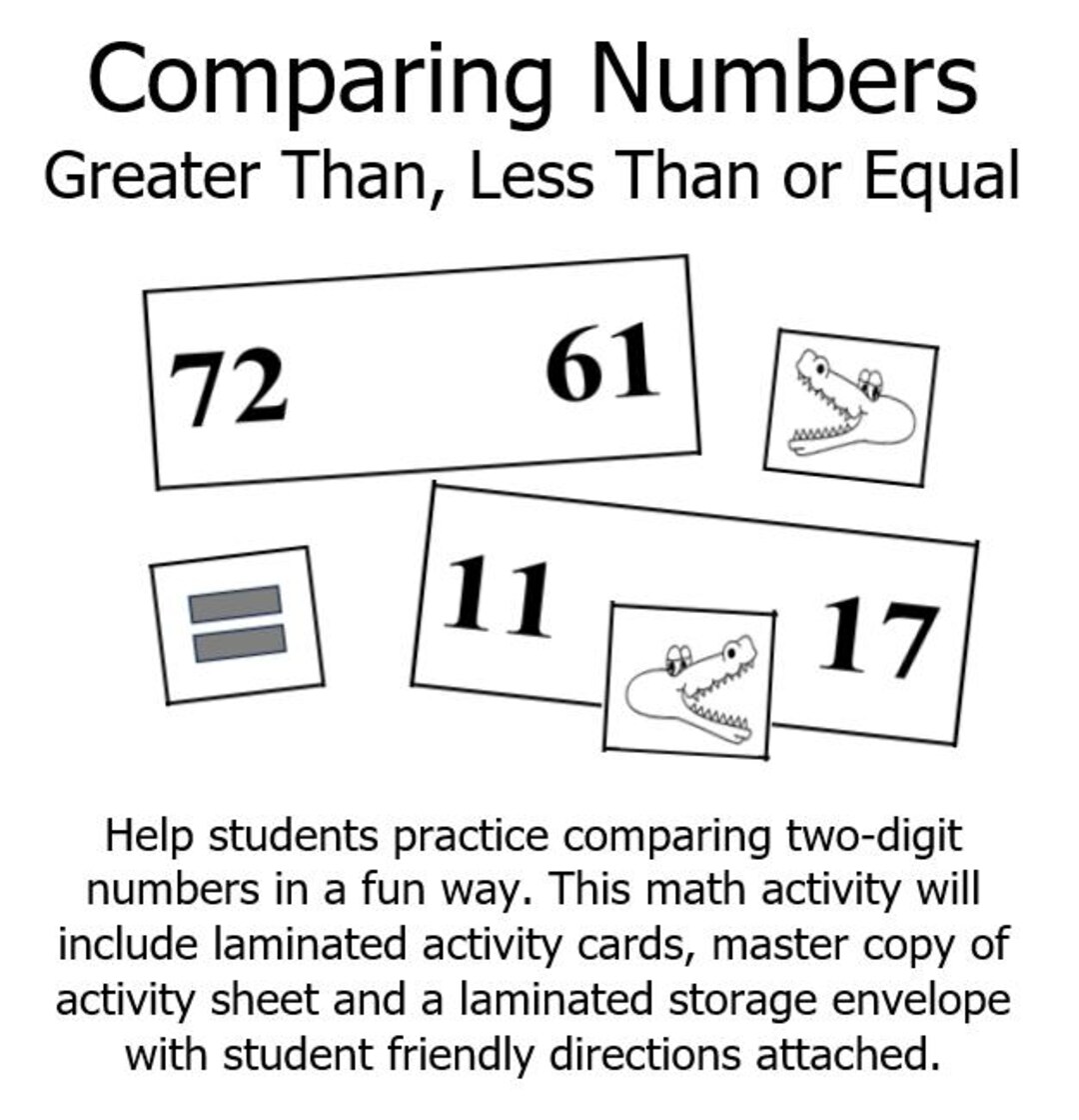 Comparing Two-digit Numbers Math Learning Resource Classroom Homeschool ...