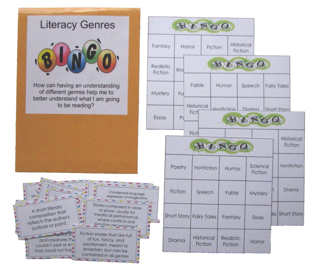 Educational Literacy Center Learning Resource Game Identifying Genres ...